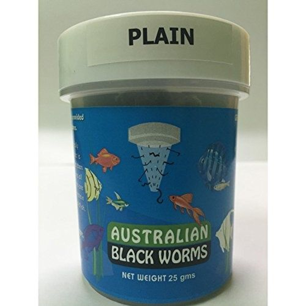 Australian Black Worms Plain - 25gFresh Water & Marine
